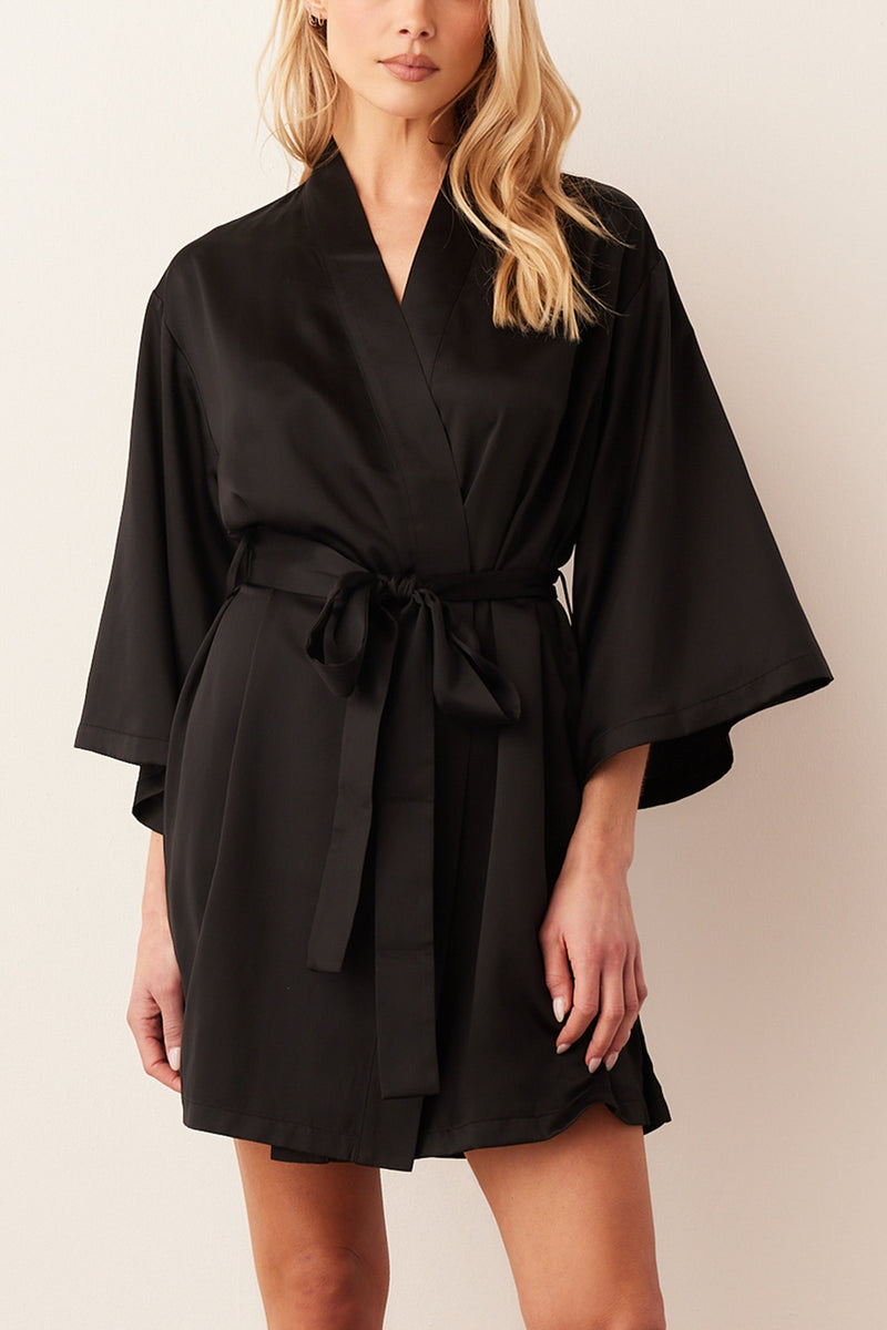 ADRIANA SHORT KIMONO | BLACK – MASONgrey
