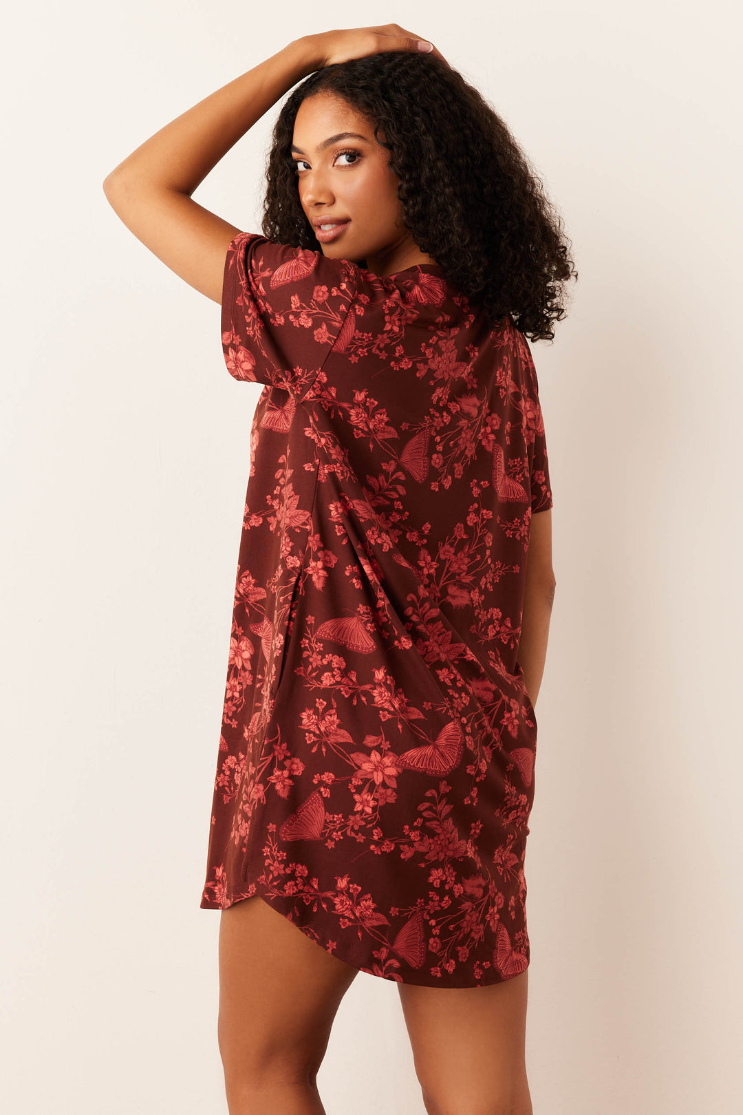 Alaina Cloud Jersey Shirt Dress in Botanical – MASONgrey