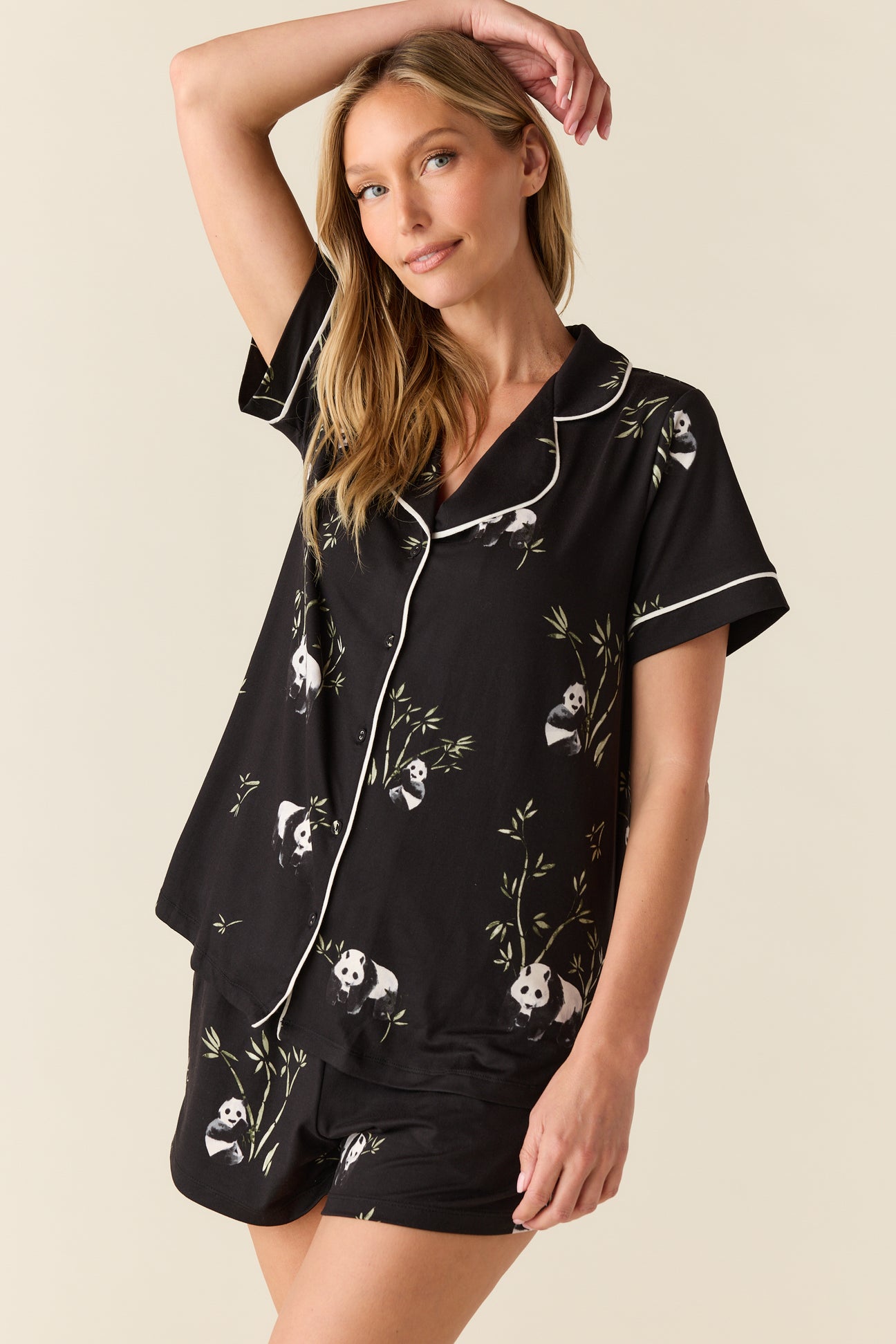 Maren Cloud Jersey PJ Set in Sleepy Panda – MASONgrey