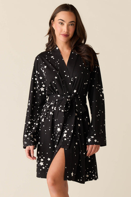 Meadow Classic Short Robe | Black Stars – MASONgrey